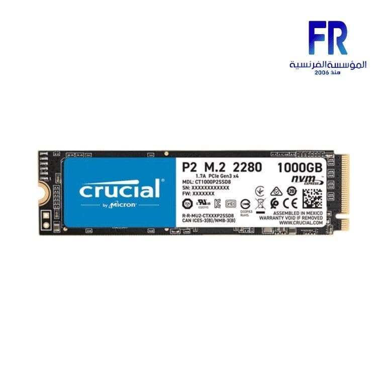 Crucial P3 500Gb M2 Nvme Internal Solid State Drive SSD