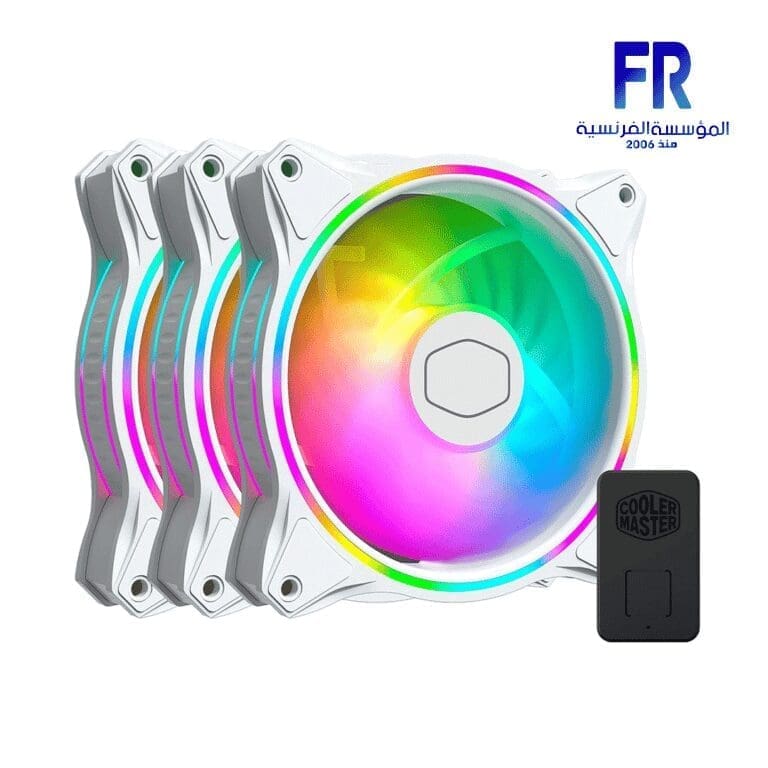 Cooler Master Masterfan Mf120 Halo White Edition 3 Fans With Controller ...