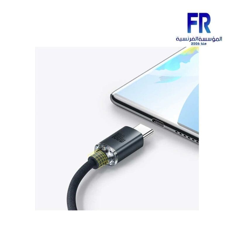 Baseus Crystal Shine USB to Type C 100W 1.2m Black Fast Charging Data ...