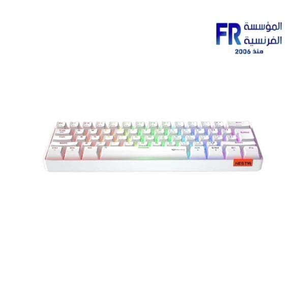 Meetion MK005BT 60% Blue switch Arabic Dual Mode Bluetooth White ...