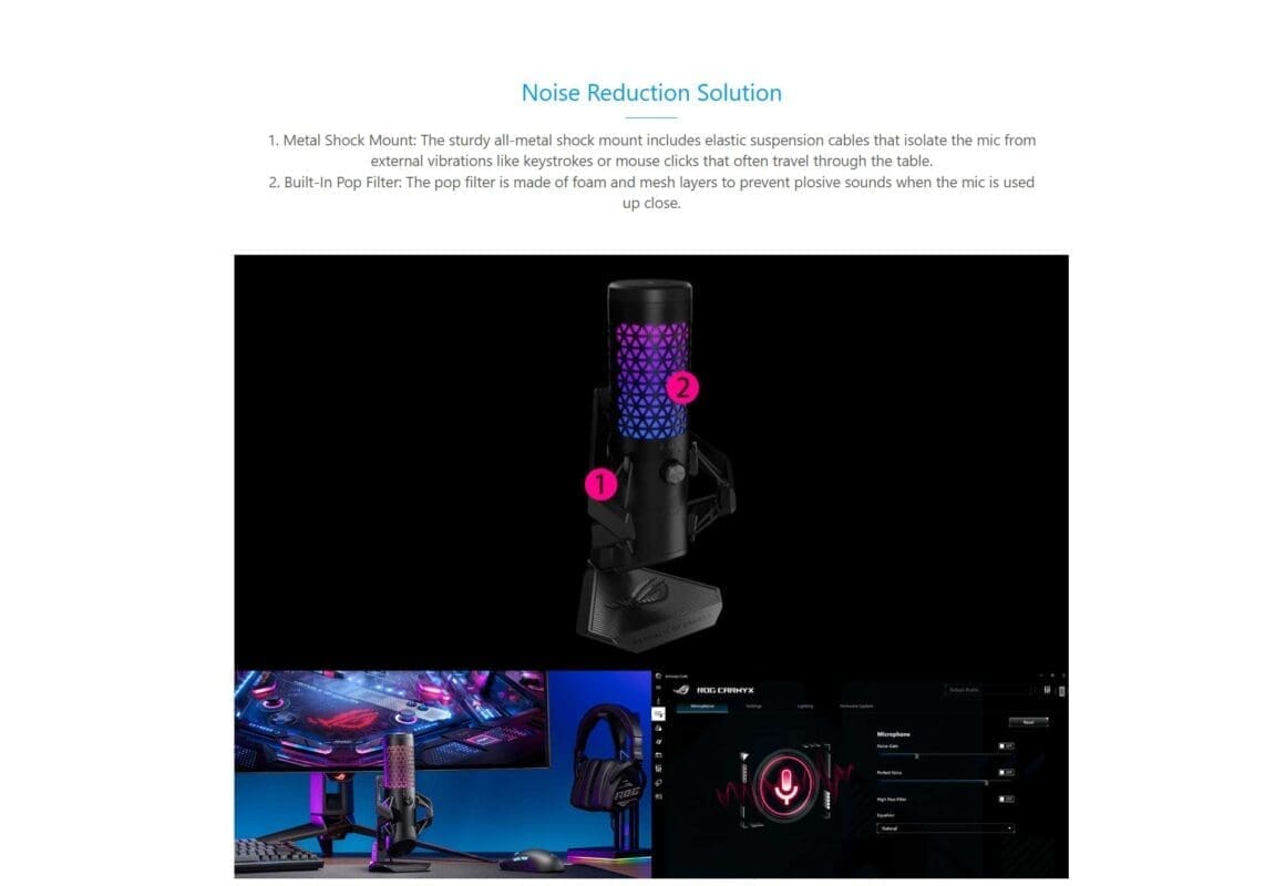 Asus Rog Carnyx White Usb Gaming Microphone | Alfrensia – Best PC ...