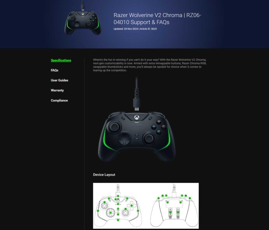 Razer Wolverine V2 Chroma RGB Wired Gaming Xbox Controller | Alfrensia ...