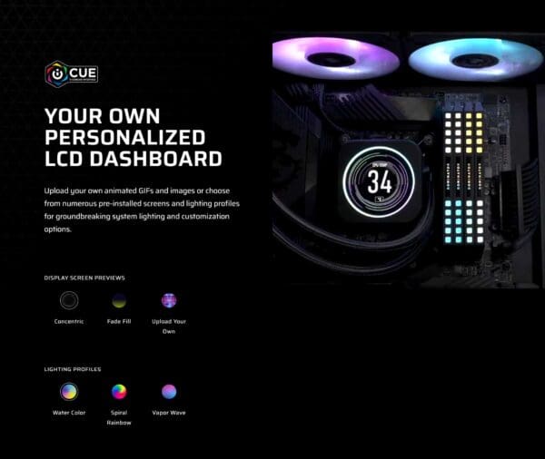Corsair Icue H150I Elite Lcd Xt Display Liquid Cpu Cooler