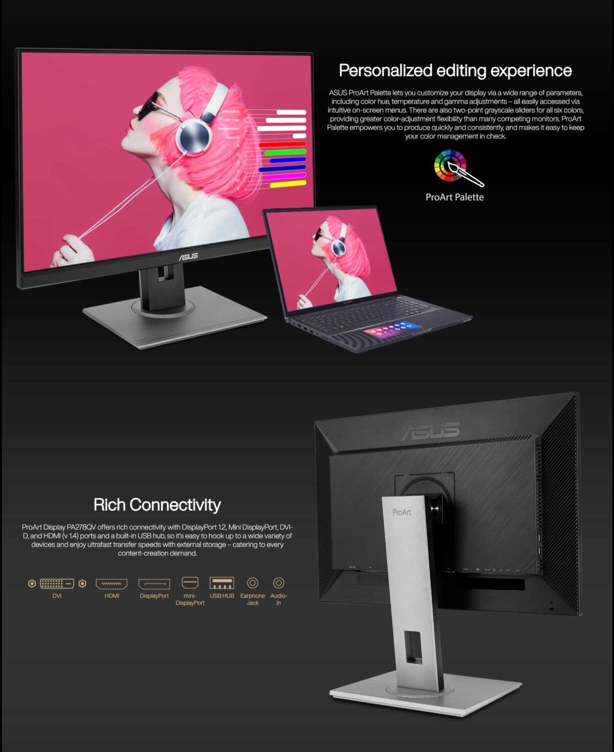 Asus ProArt PA278QV 27 Inch 75Hz 5Ms WQHD IPS Gaming Monitor ...