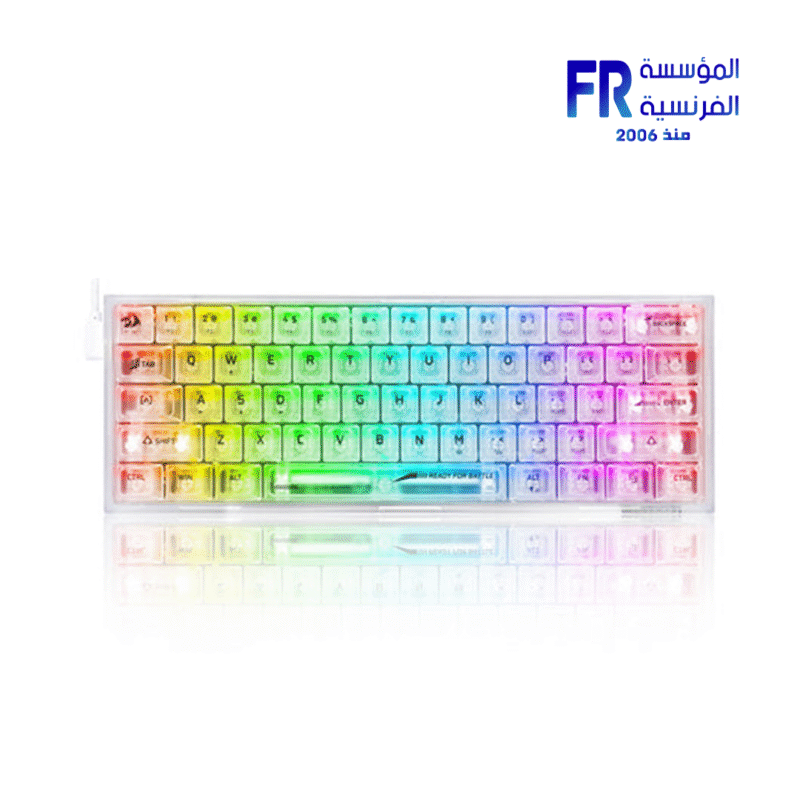 Redragon Fizz K617 Custom Crystal Swtich RGB Transparent White Wired ...