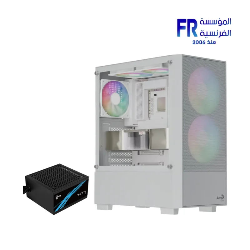 Aerocool B508A Argb Flow + Lux 650w 80 Plus Bronz White Mid Tower Case ...