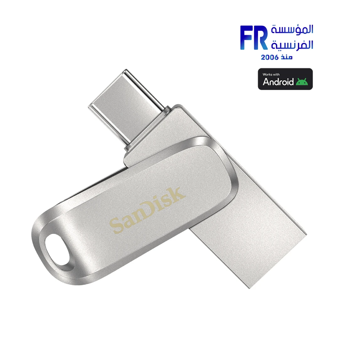 Sandisk Ultra Dual Drive Luxe 128Gb 400MBps Silver Metal Usb 3.2 Type C ...
